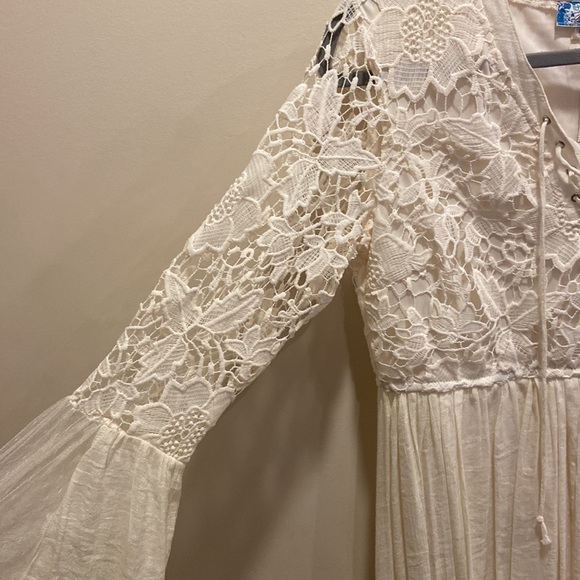 Dresses | White Lace Crisscross Dress | Poshmark